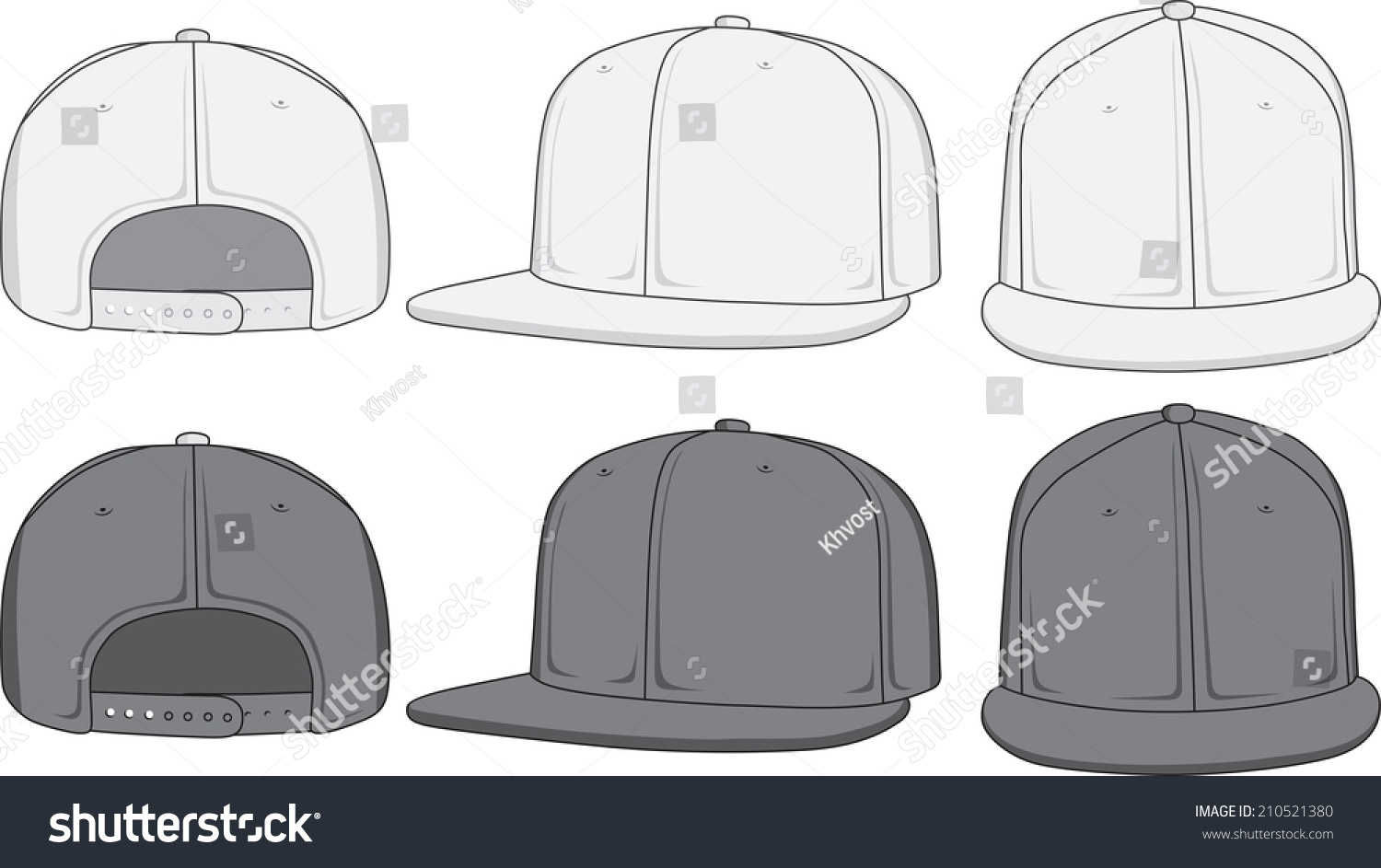 Rap Cap Front Back Side View: ภาพประกอบสต็อก 210521380