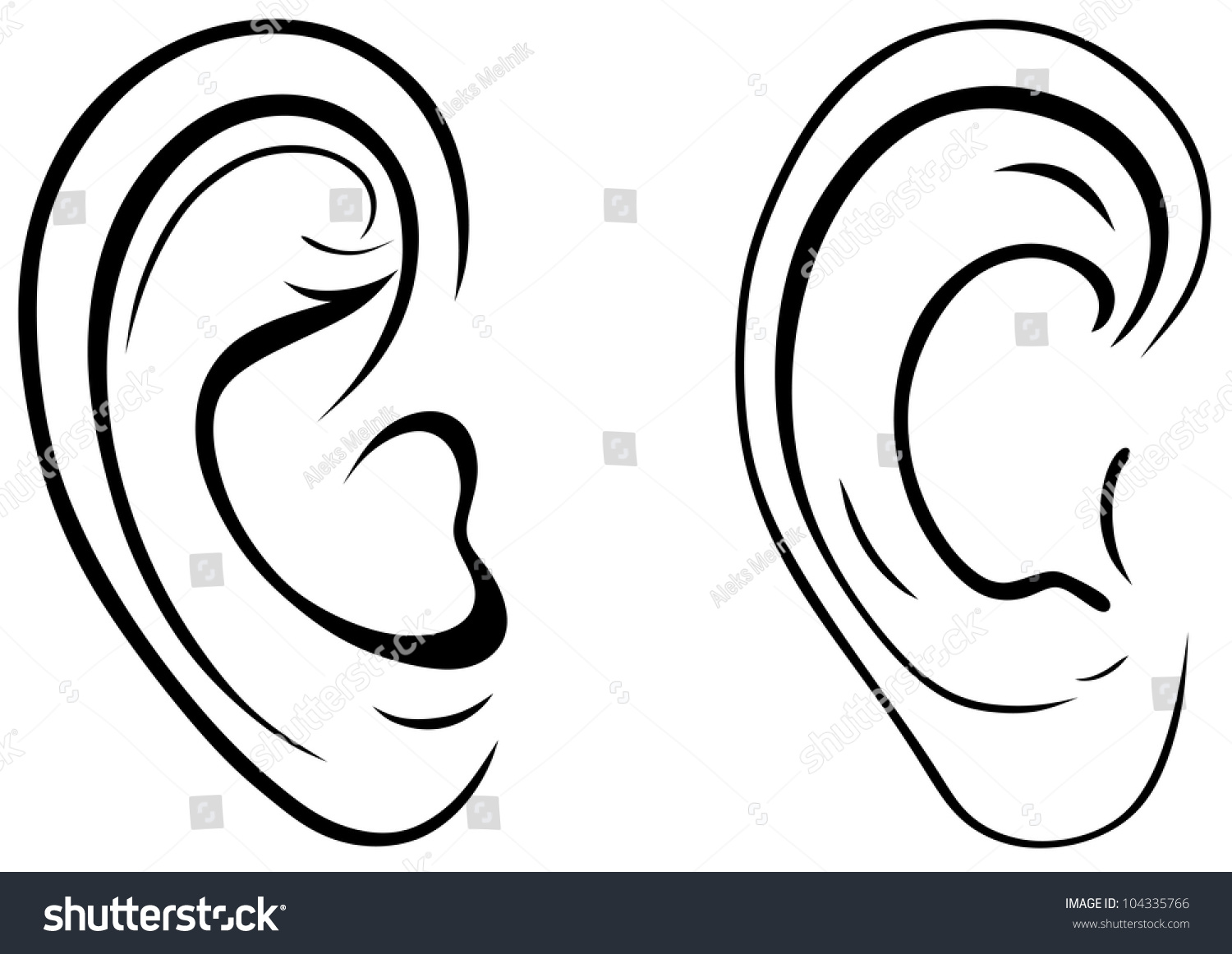 Raster Version Drawing Human Ear: ภาพประกอบสต็อก 104335766 | Shutterstock