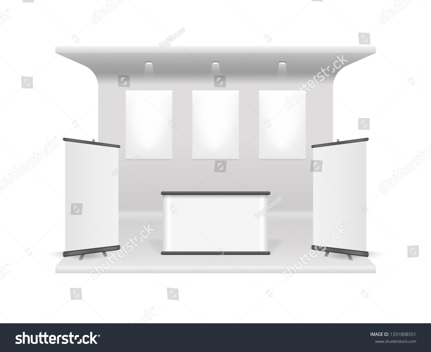 Realistic 3d Detailed White Blank Exhibition Stock Illustration ... Realistic 3d Detailed White Blank Exhibition Stock Illustration ...
