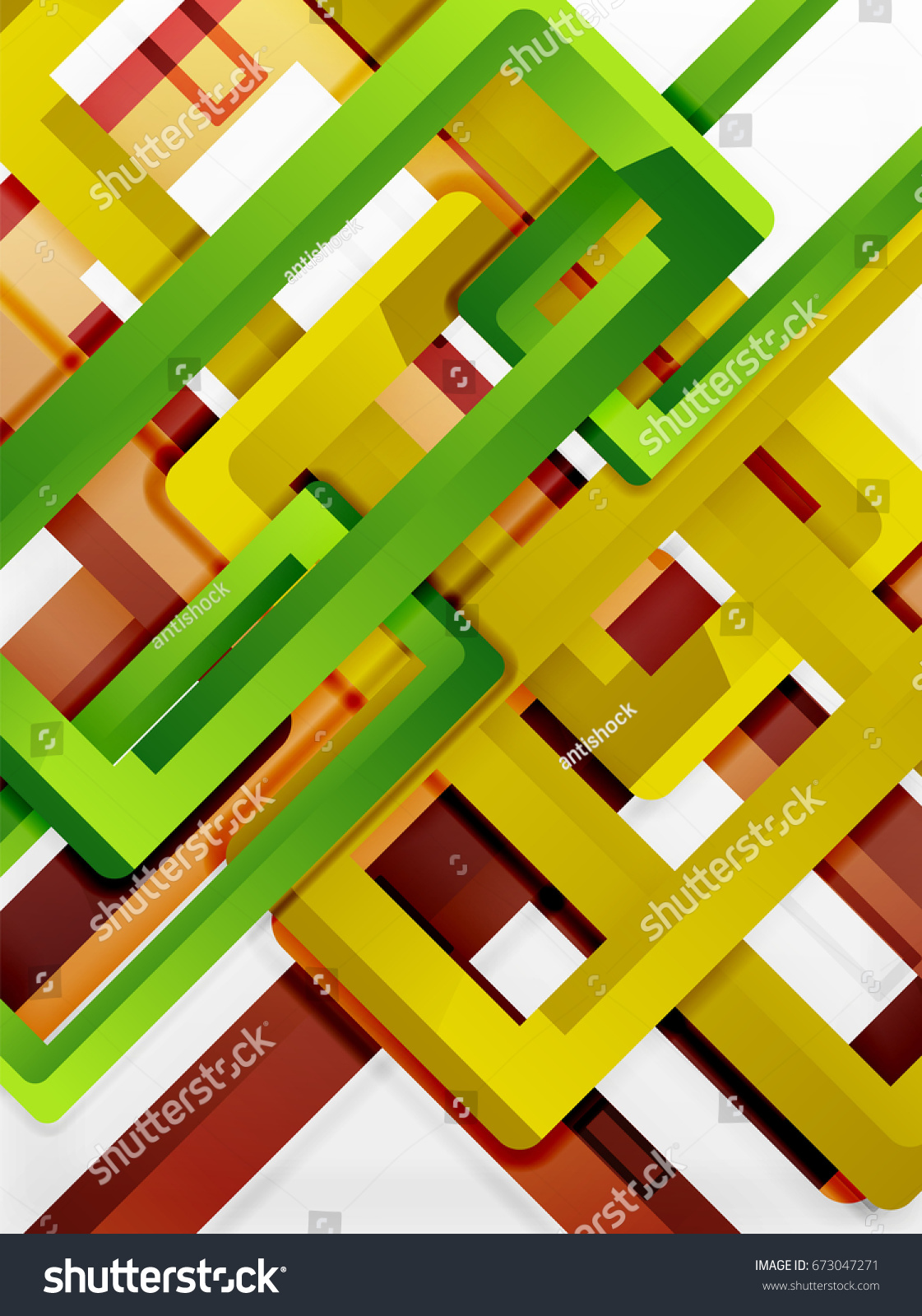 Rectangle Tube Elements 3d Background Stock Illustration 673047271 ...