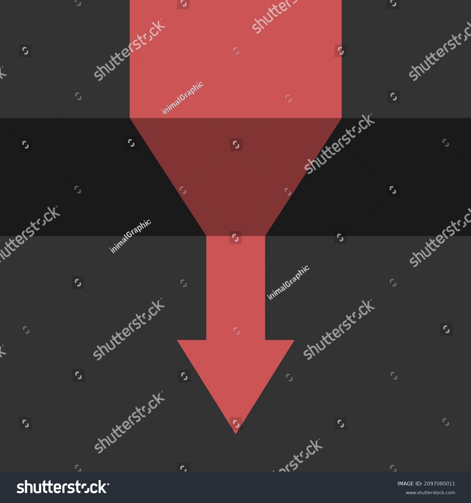 Red Arrow Falling Economic Crisis Bankruptcy Stock Illustration ...