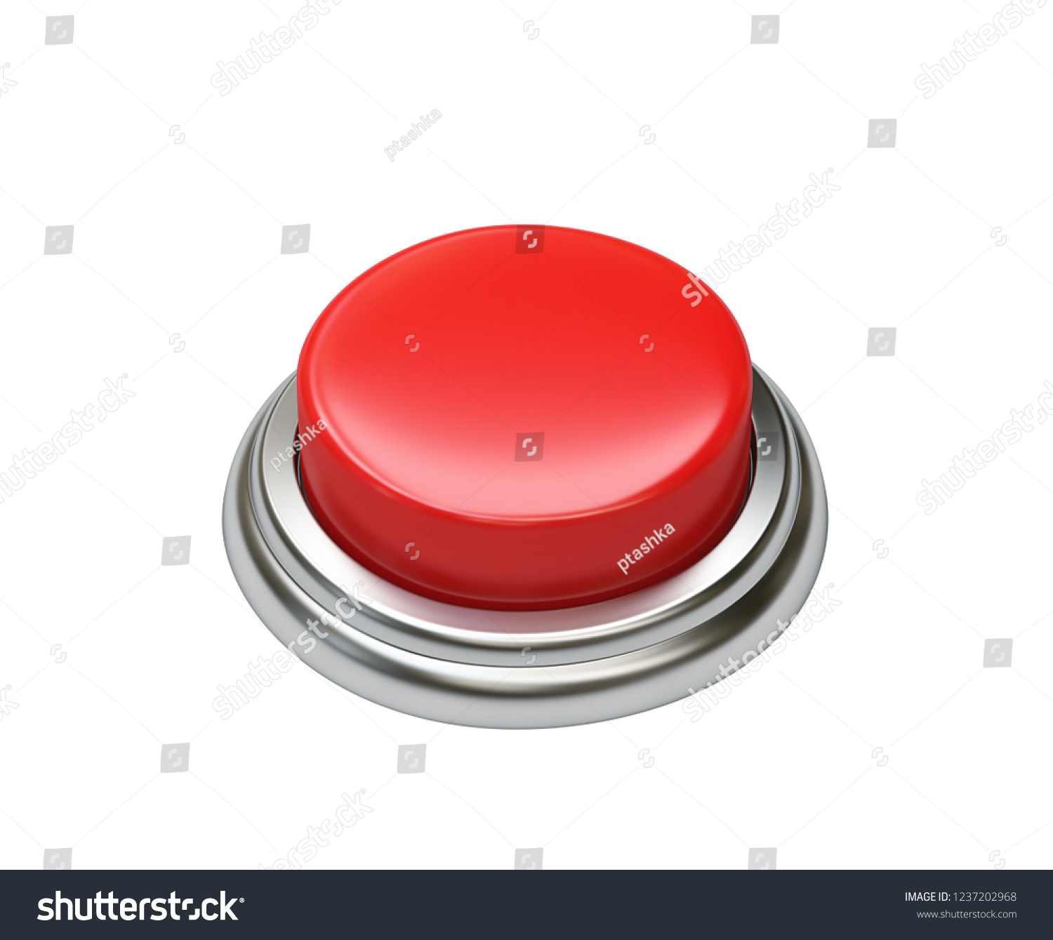 Red Button Isolated On White Background Stock Illustration 1237202968 ...