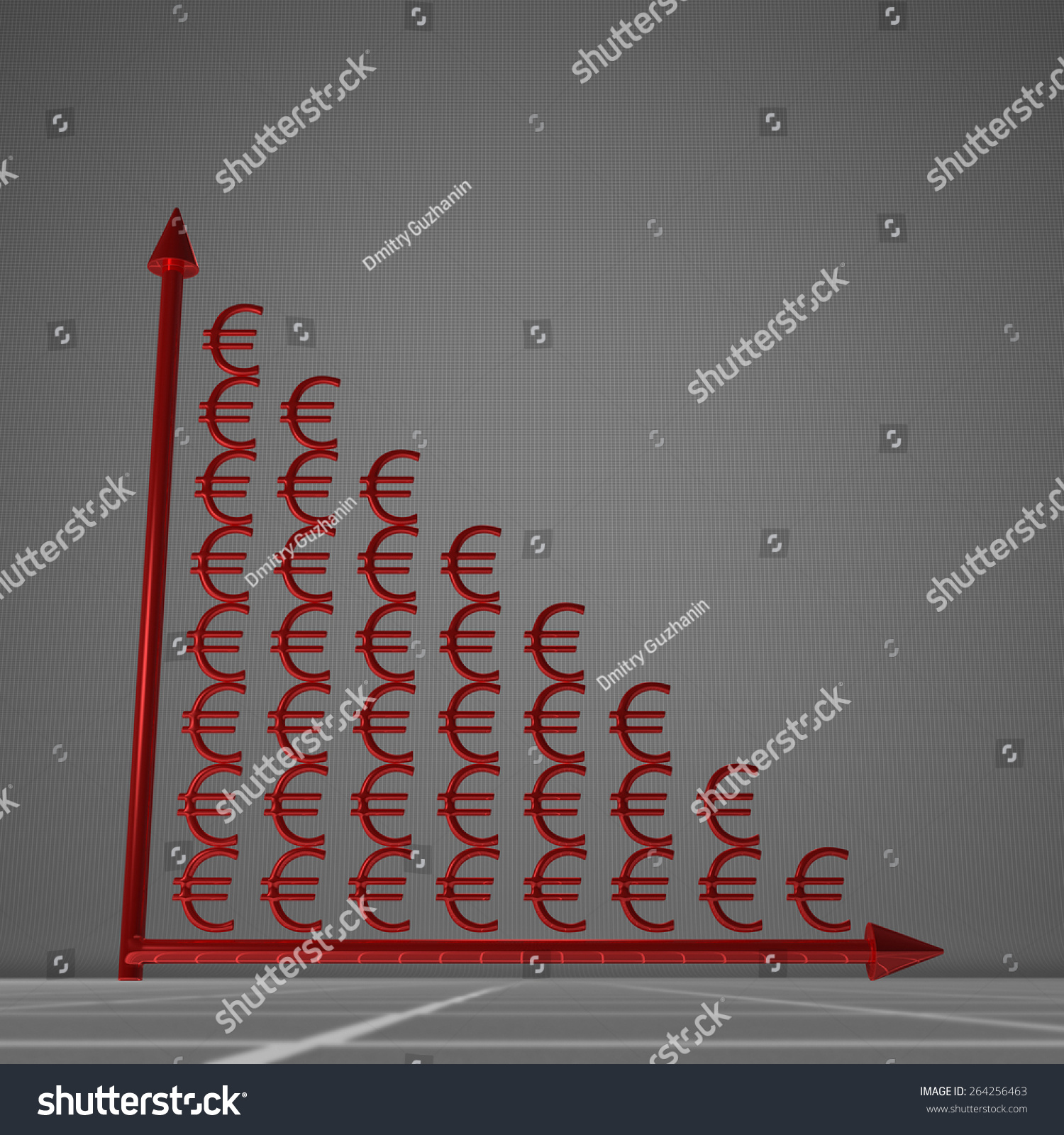 Red Glossy Bar Chart Euro Signs Stock Illustration 264256463 | Shutterstock