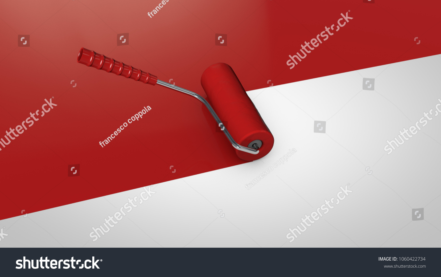 Red Paint Roller 3d Render Stock Illustration 1060422734 | Shutterstock