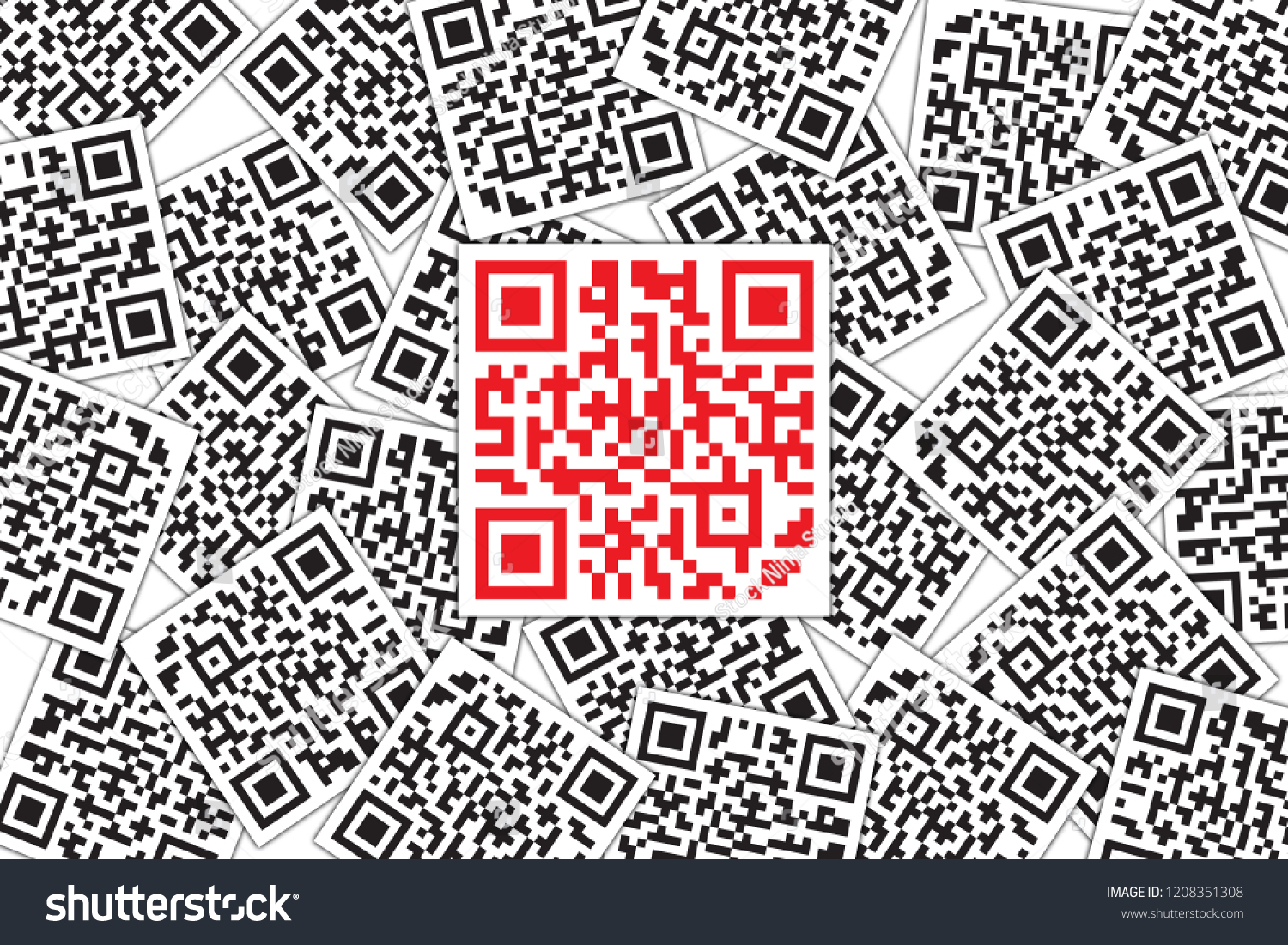 Red Qr Code Highlight Black Qr Stock Illustration 1208351308