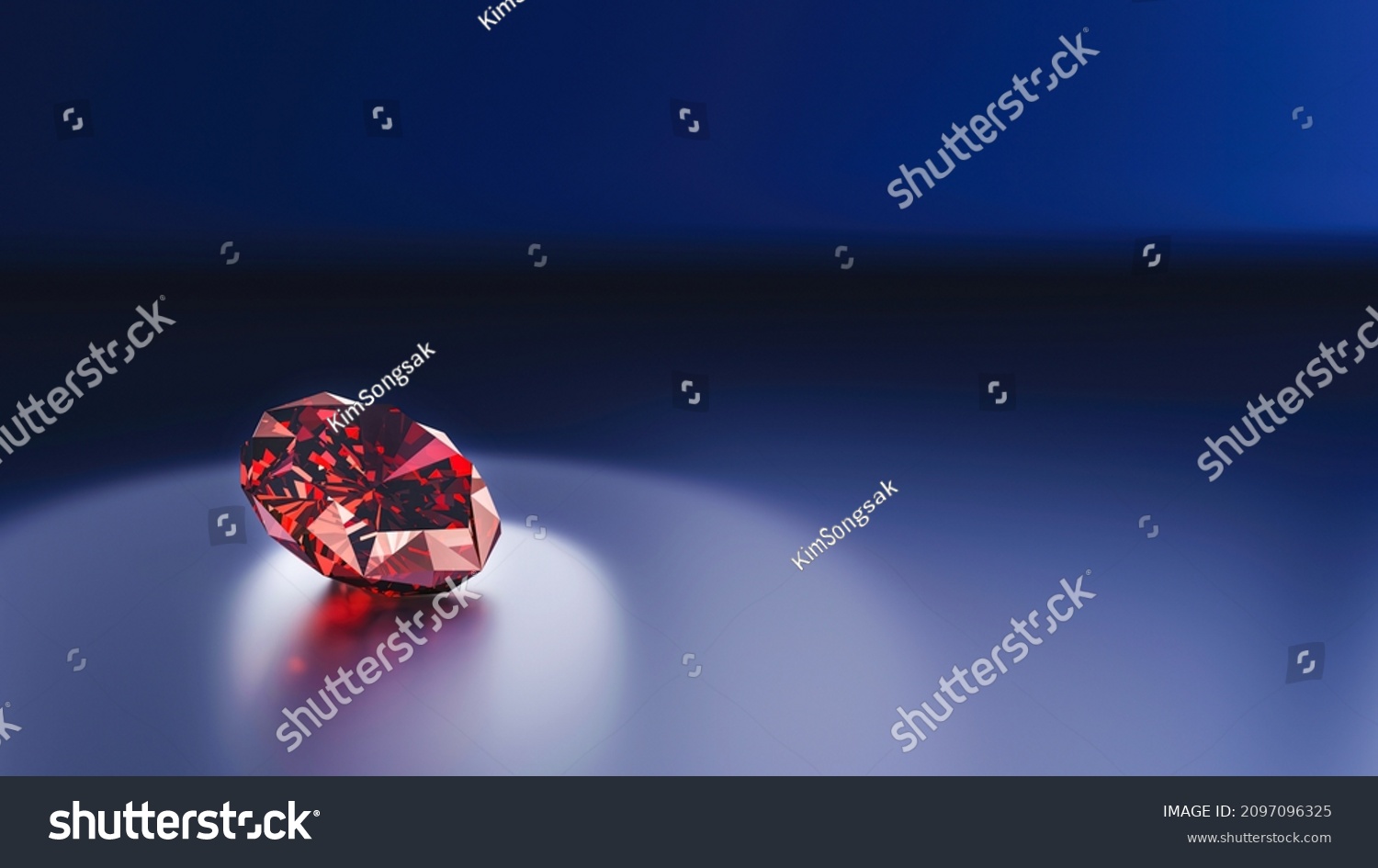 Red Ruby On Blue Background Gem: стоковая иллюстрация, 2097096325 ...