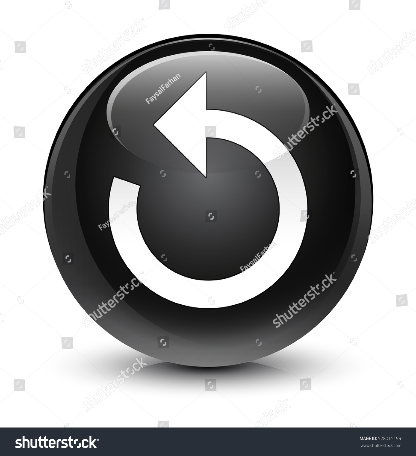 Refresh Arrow Icon Glassy Black Round Stock Illustration 528015199 ... Refresh Arrow Icon Glassy Black Round Stock Illustration 528015199 ...