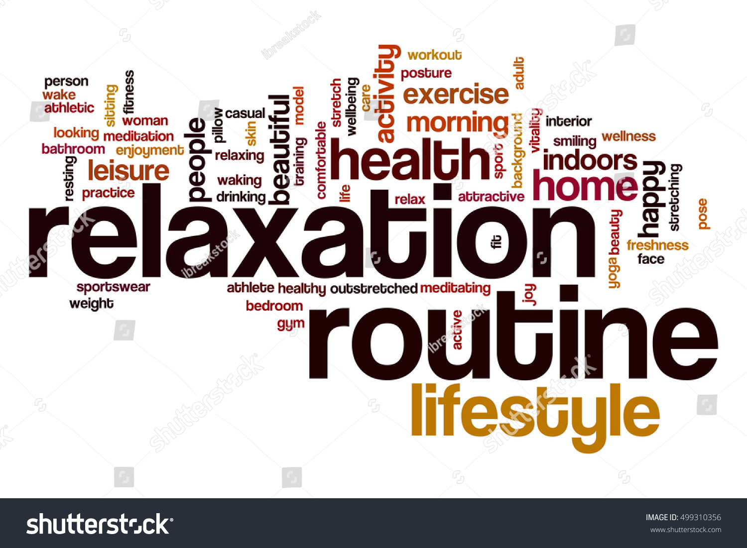Relaxation Routine Word Cloud Concept Stock Illustration 499310356