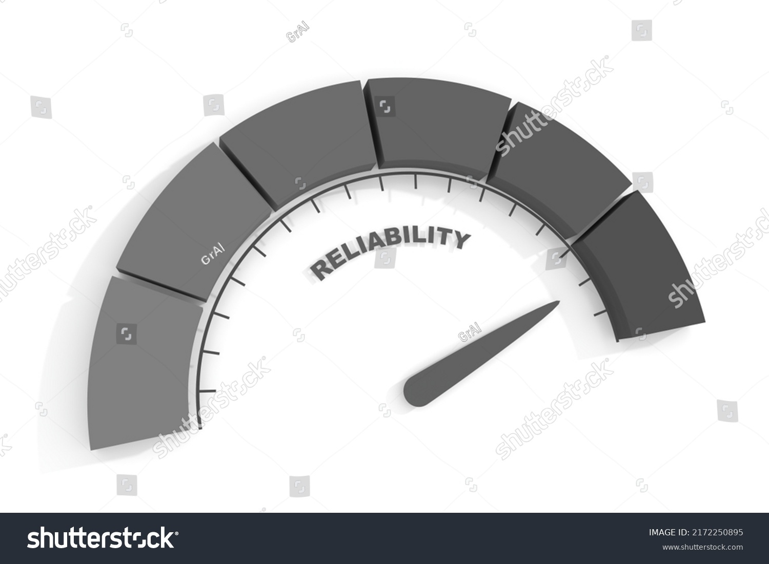 Reliability Measuring Process Scale Arrow 3d Stock Illustration ...