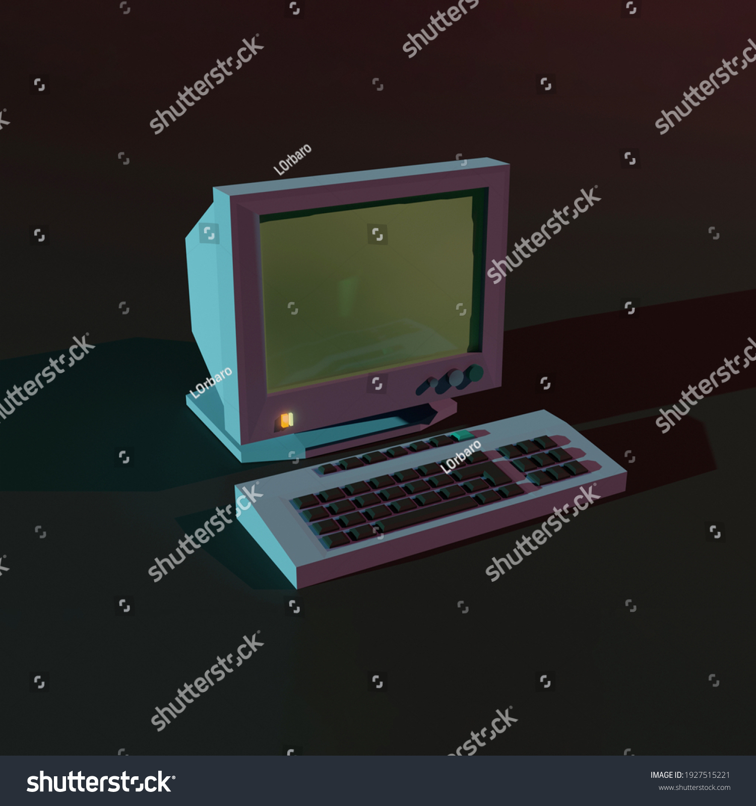 Render Personal Computer Old 3d Render Stock Illustration 1927515221 ...