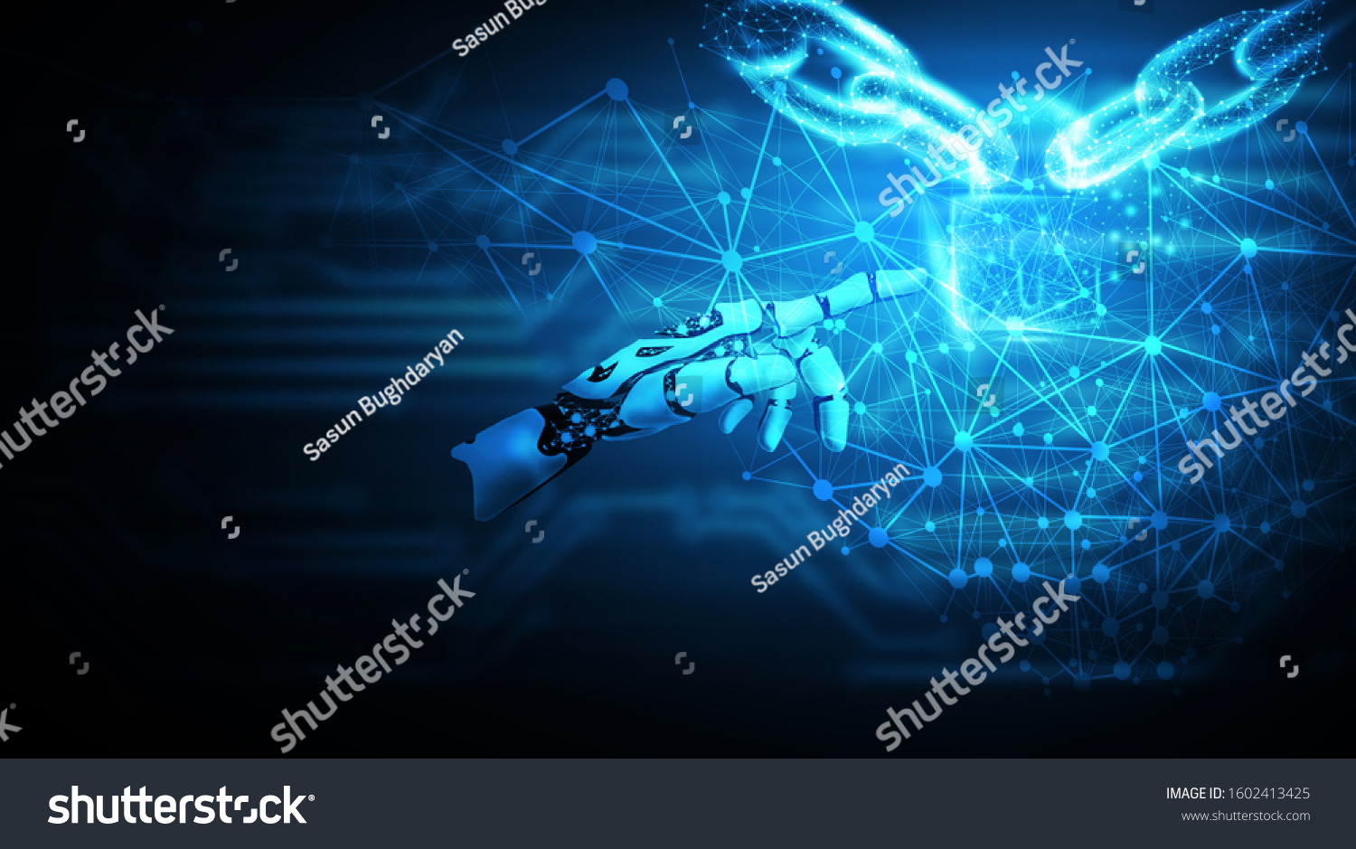Robot Arm Using Online Security Interface Stock Illustration 1602413425 ...