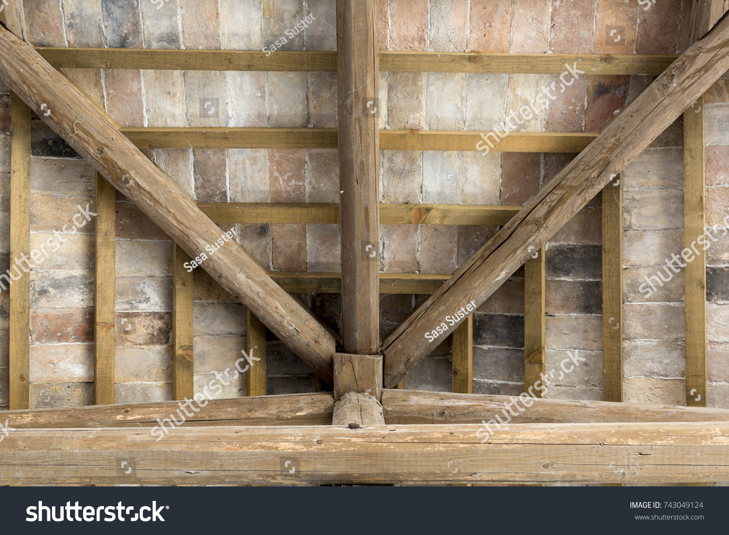 Rooftop Structure Beams Stock Photo (Edit Now) 743049124