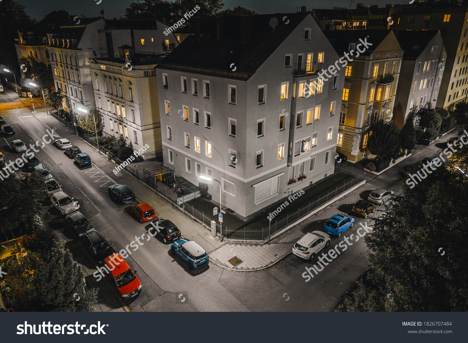 Rooftop View On Intersection Stock Photo 1826707484 | Shutterstock