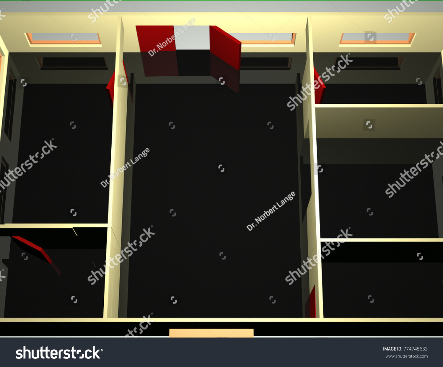 Room Layout 3d Rendering Stock Illustration 774745633