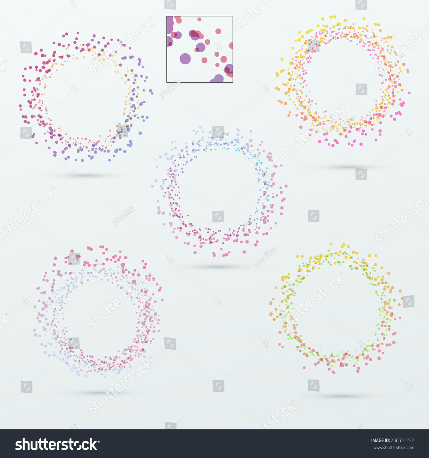 Round Circle Design Elements Collection Stock Illustration 256551232 ...
