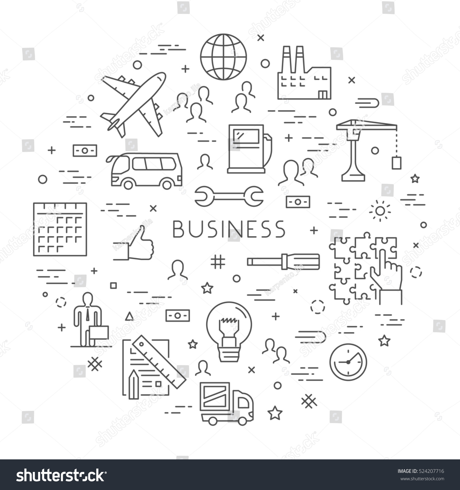 Round Linear Concept Business Banner Internet Stock Illustration ... Round Linear Concept Business Banner Internet Stock Illustration ...