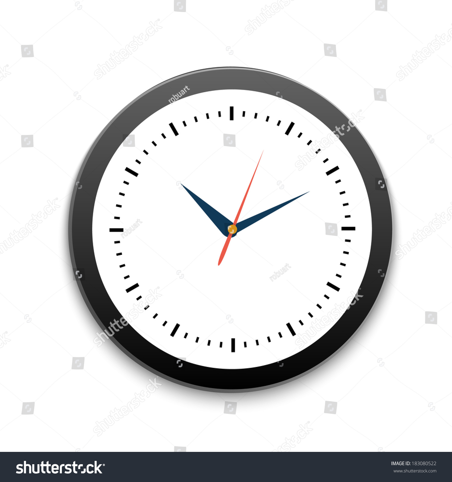 Round Office Clock Raster Version Stock Illustration 183080522 ...