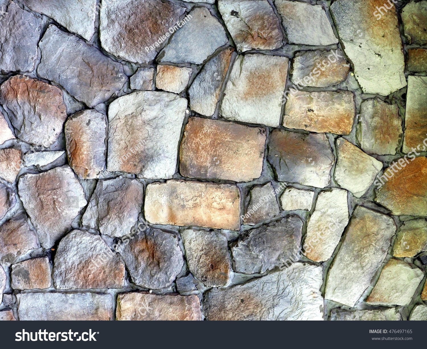 Round Stone Wall Pavement Using Background Stock Photo 476497165 ...