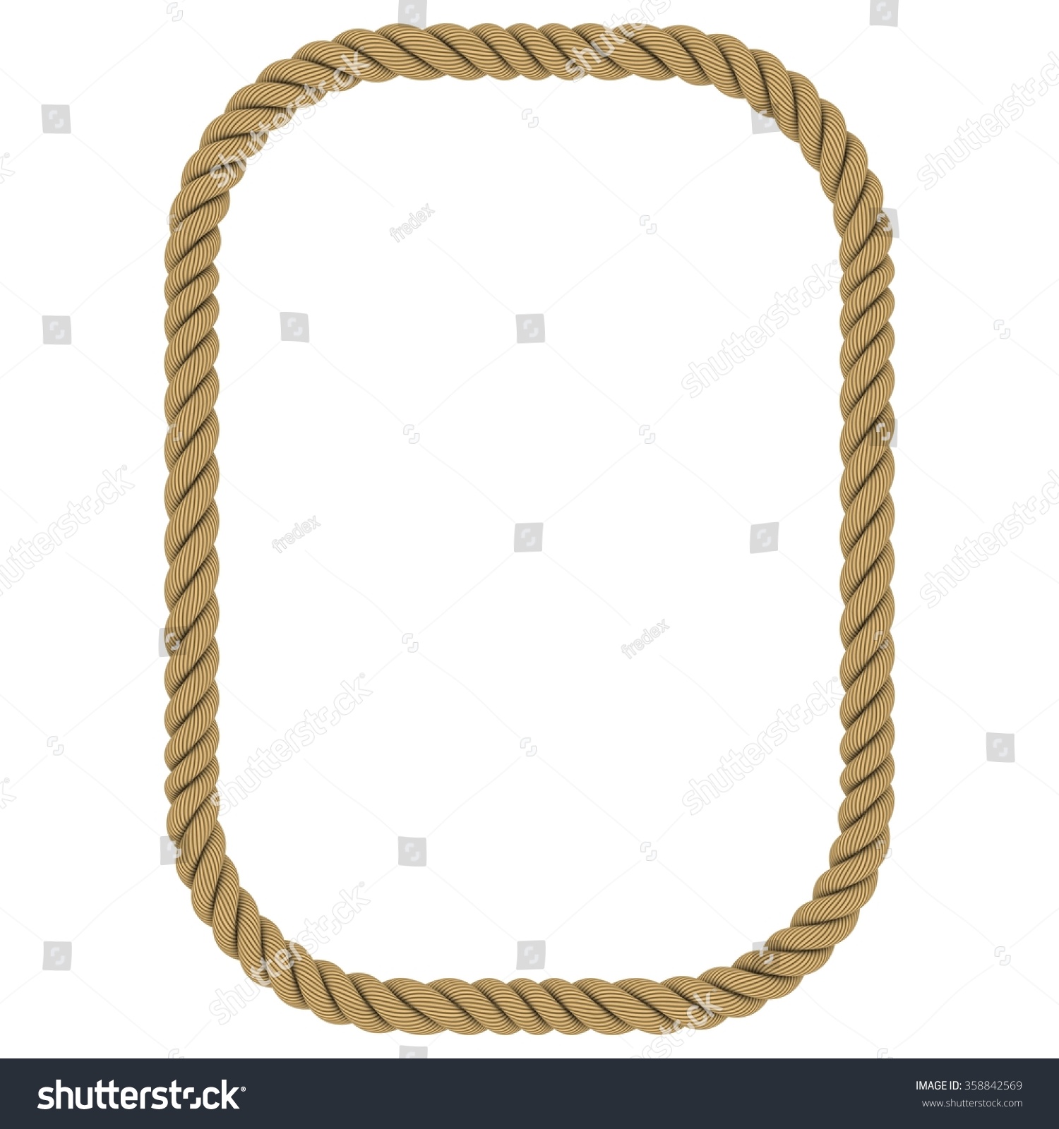 Rounded Rectangular Rope Frame Isolated On Stock Illustration 358842569 ...