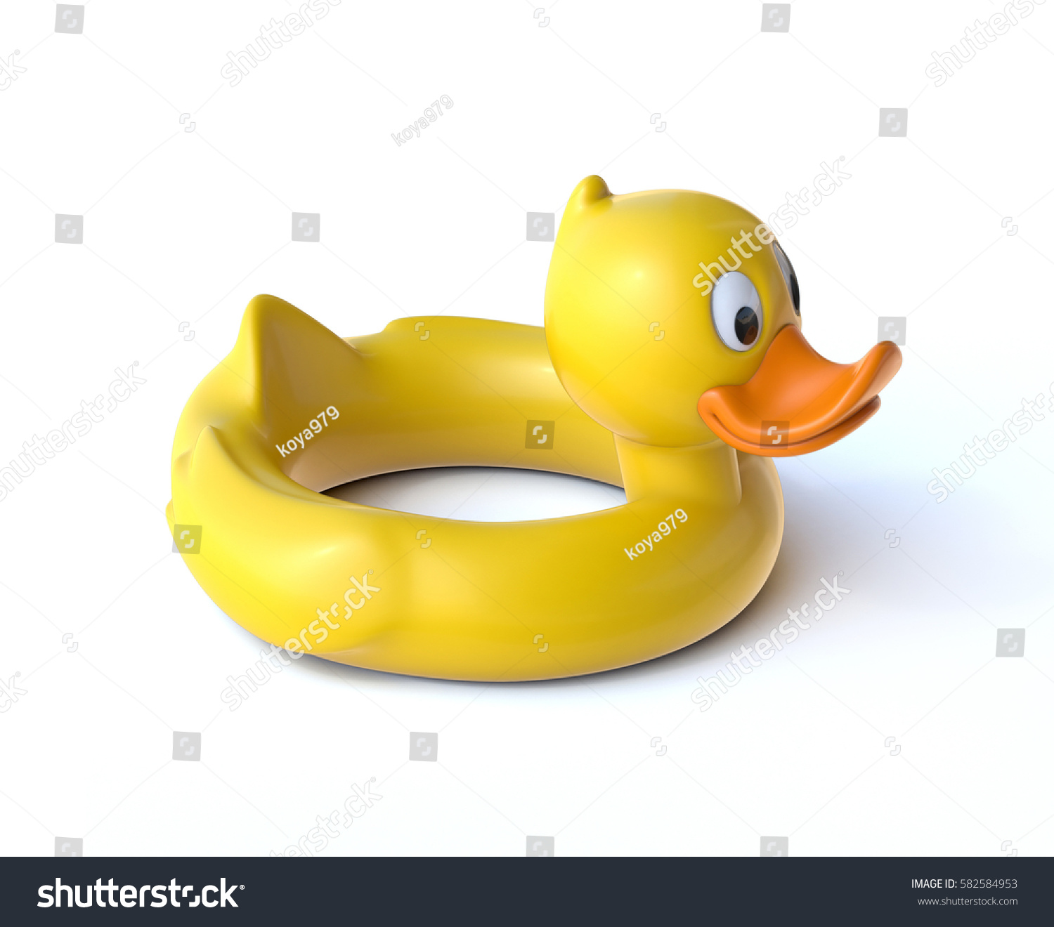 Rubber Ring Duck 3d Rendering Stock Illustration 582584953
