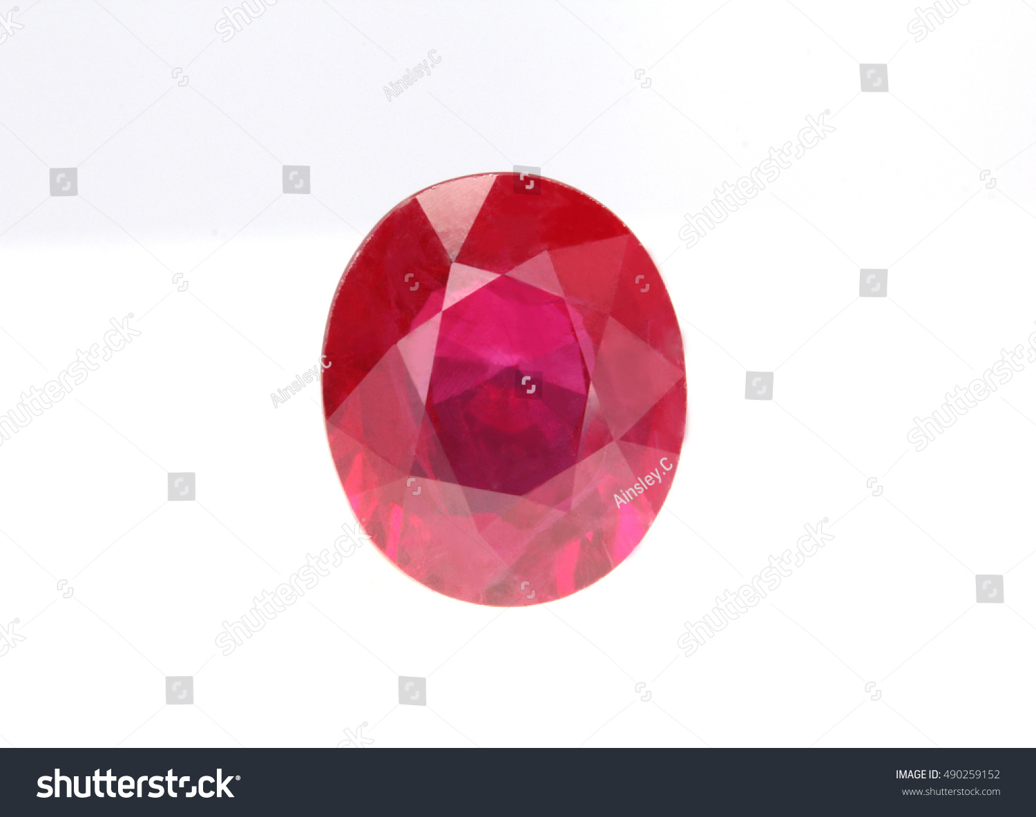 Ruby Gem Stone On White Background Stock Photo 490259152 | Shutterstock