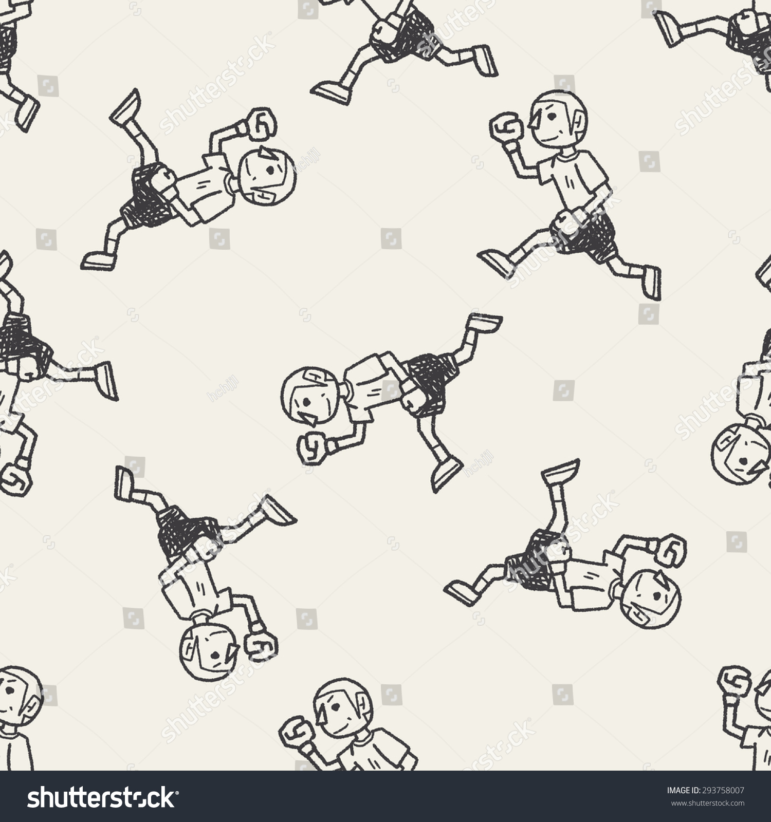 Running Doodle Seamless Pattern Background Stock Illustration 293758007 ...