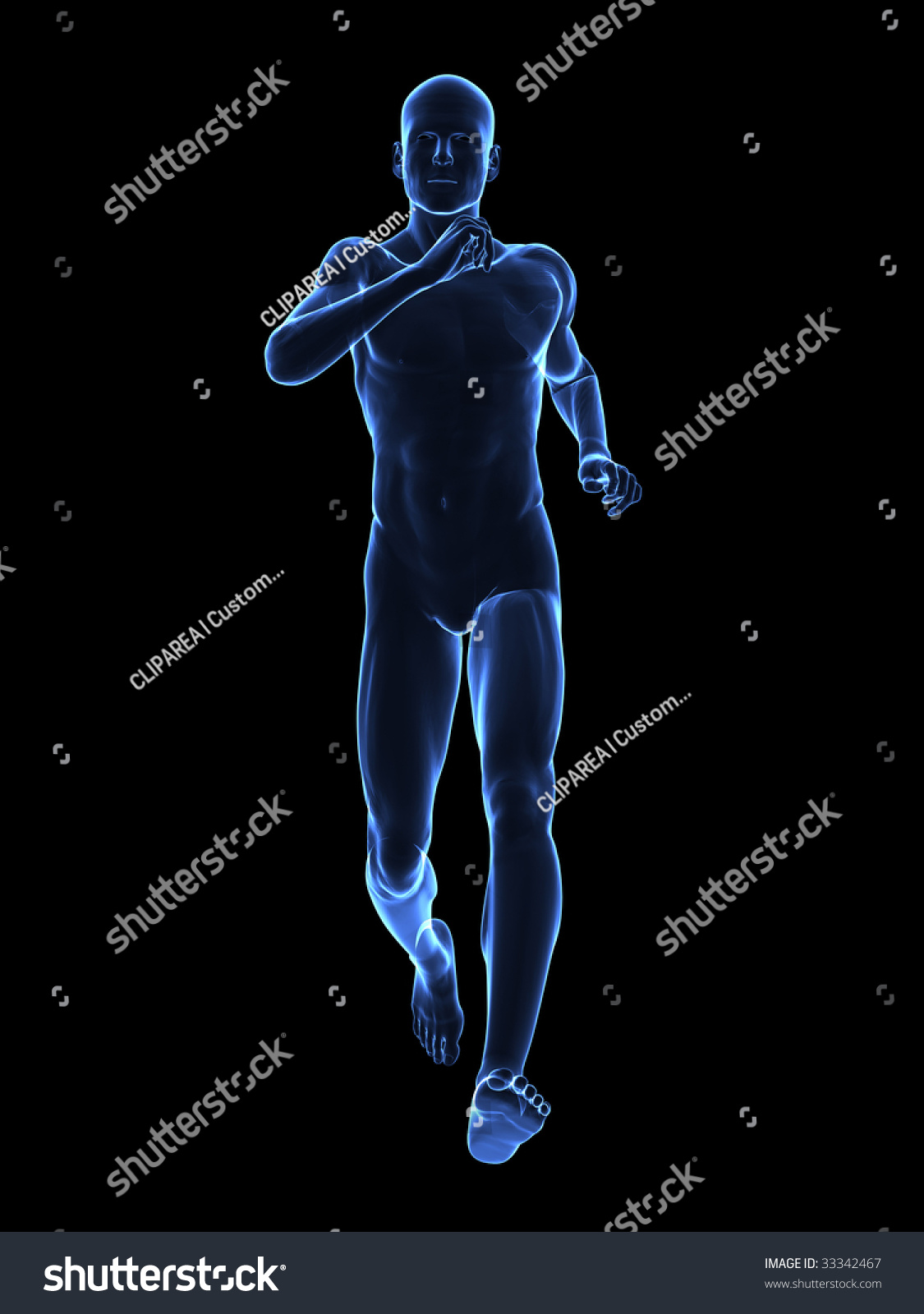 Running Xray Man Stock Illustration 33342467