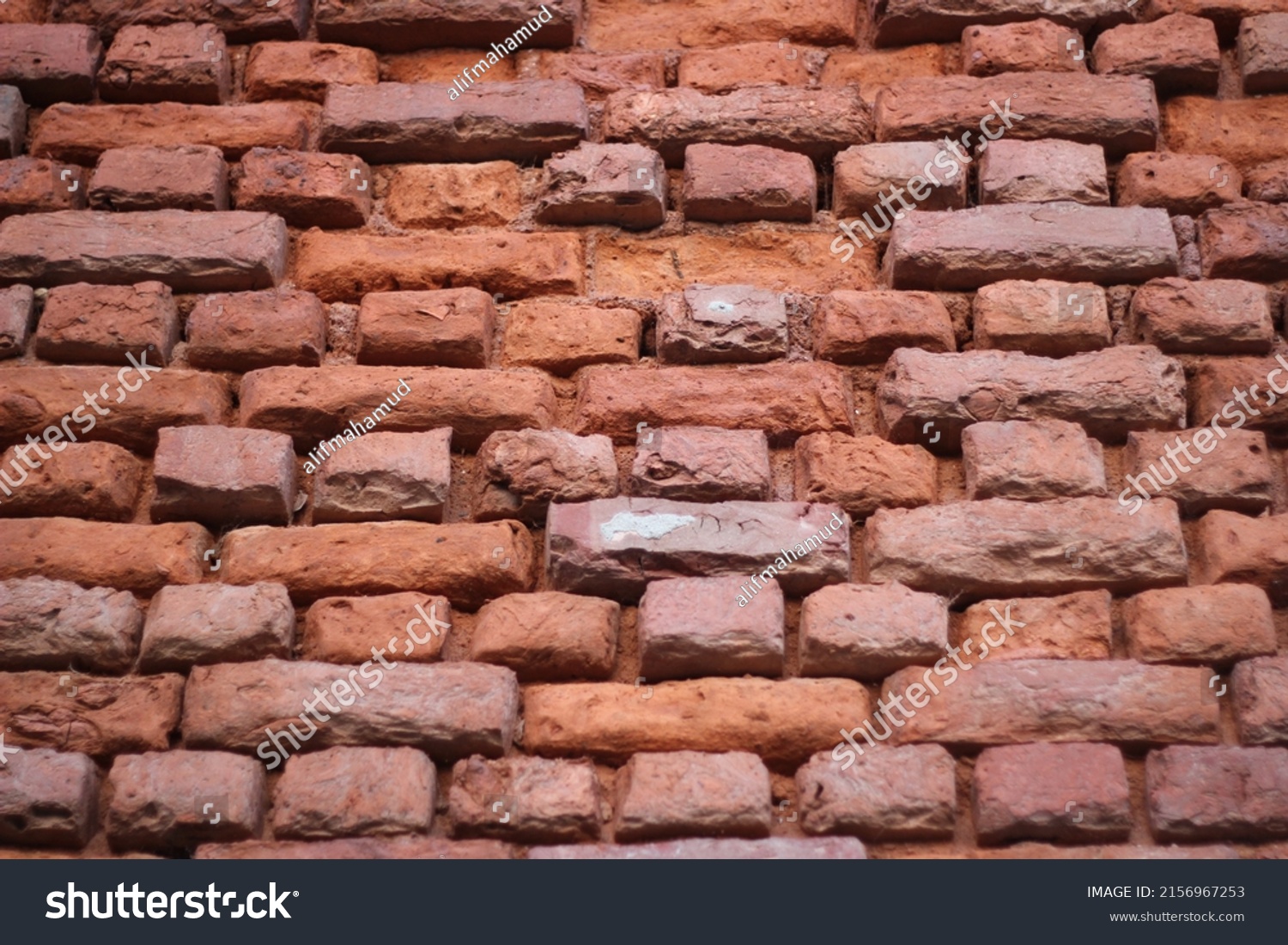 Rustic Red Brick Wall Texture Background Stock Photo 2156967253 ...