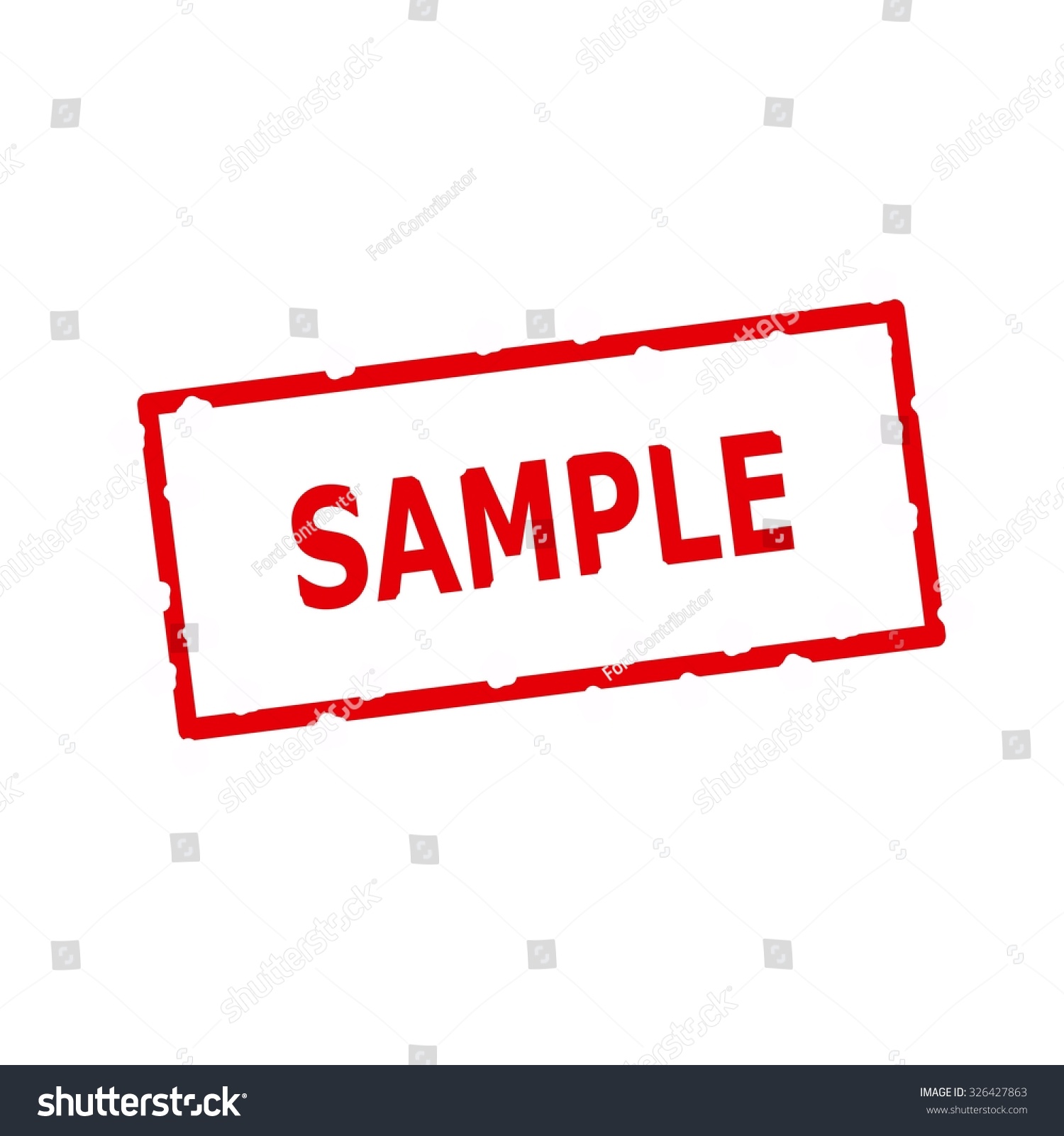 Sample Red Stamp Text On Rectangular Stock Illustration 326427863