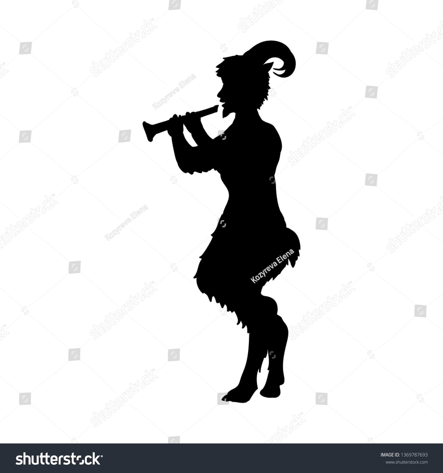 Satyr Faun Game Pipe Silhouette Ancient Stock Illustration 1369787693 Satyr Faun Game Pipe Silhouette Ancient Stock Illustration 1369787693