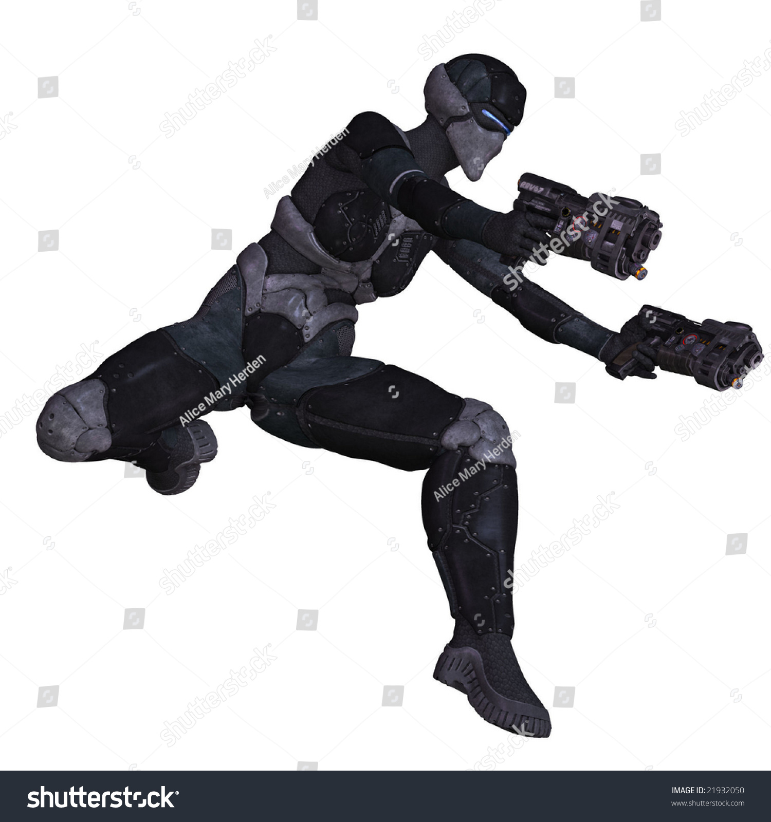 Scifi Character Posing Guns 스톡 일러스트 21932050 | Shutterstock
