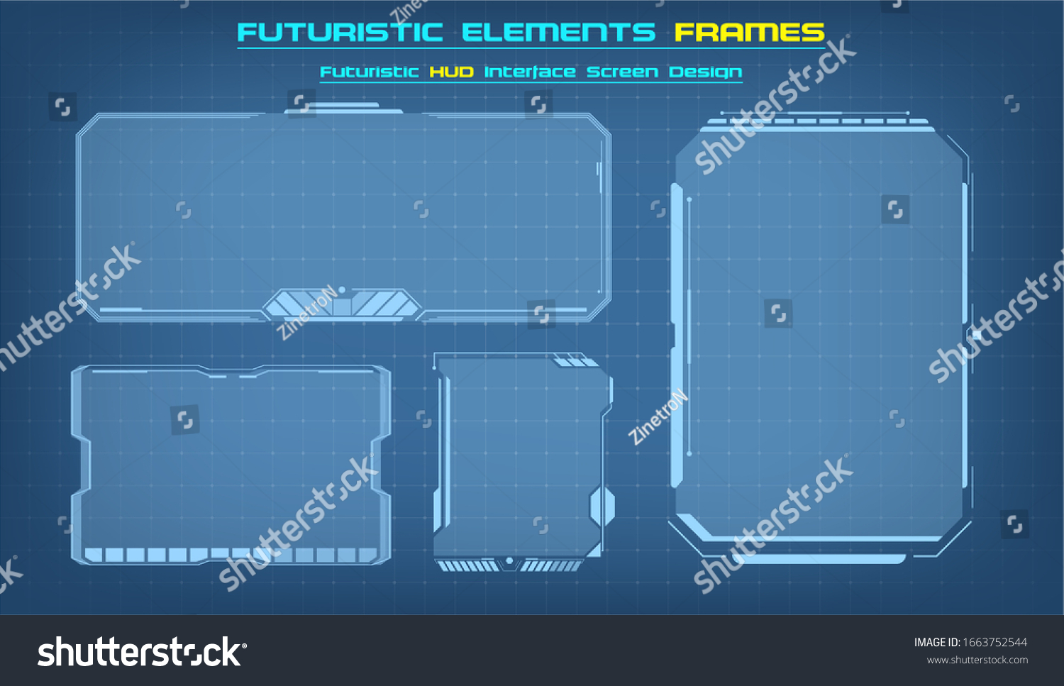 Sci Fi Hud Modern Futuristic User: ilustrações stock 1663752544