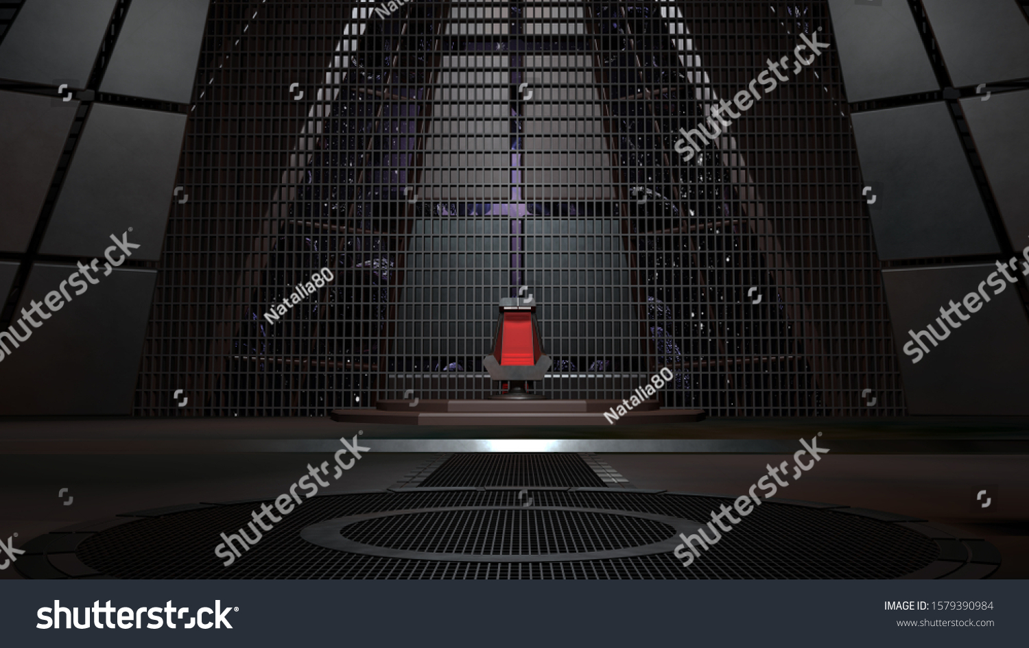 Sci Fi Throne Room 3d Rendering Stock Illustration 1579390984