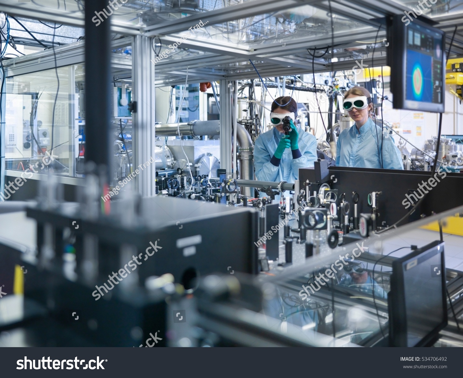 Scientists Checking Laser Beam Alignment Infrared Stock Photo 534706492 ... Scientists Checking Laser Beam Alignment Infrared Stock Photo 534706492 ...