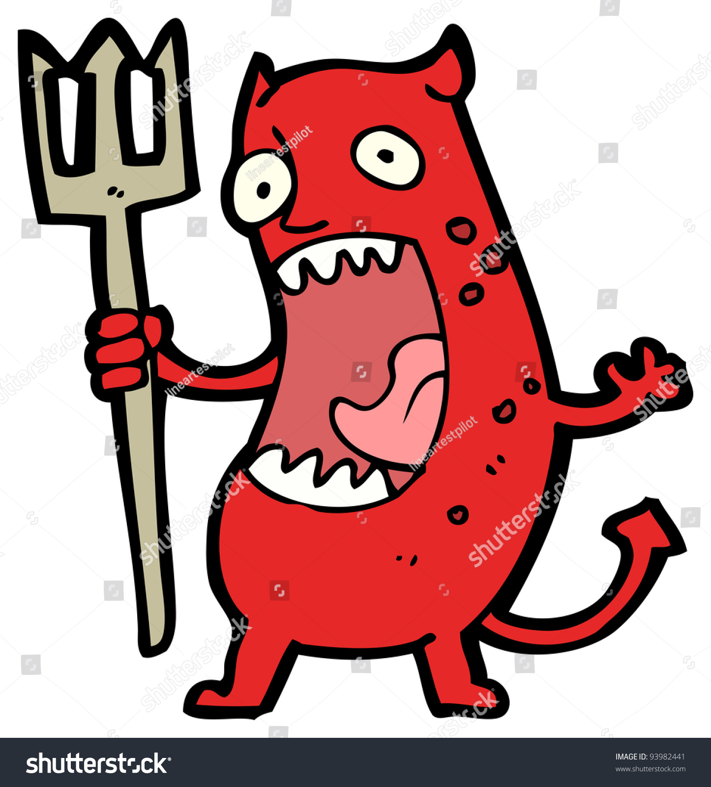 Screaming Devil Cartoon (Raster Version) Stock Photo 93982441 ...