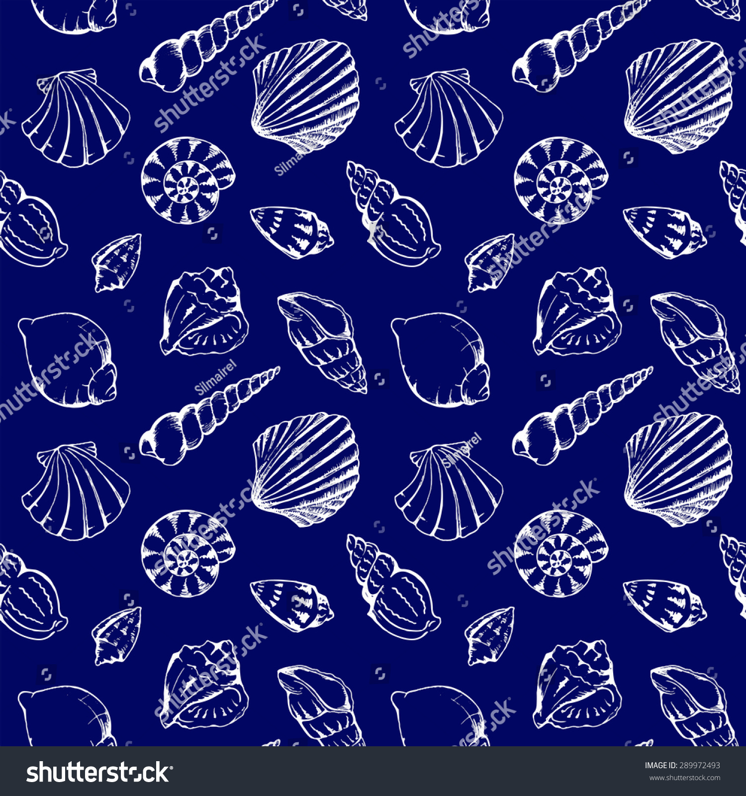 Sea Shells Seamless Pattern Texture Background 스톡 일러스트 289972493 ...