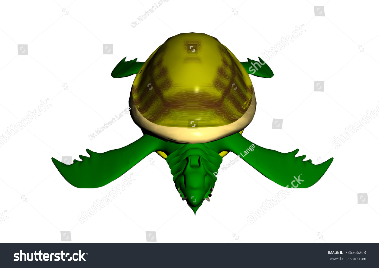 Sea Turtle 3d Rendering Stock Illustration 786366268