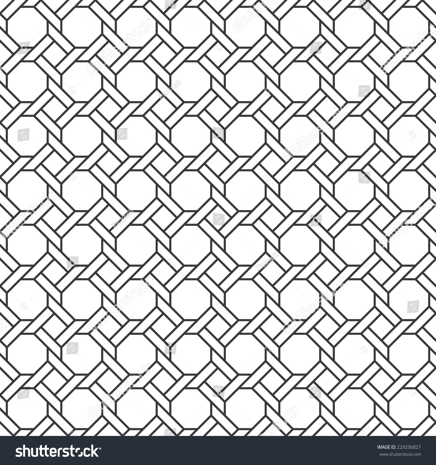 Seamless Overlapping Octagons Pattern Stock Illustration 229256827 ...