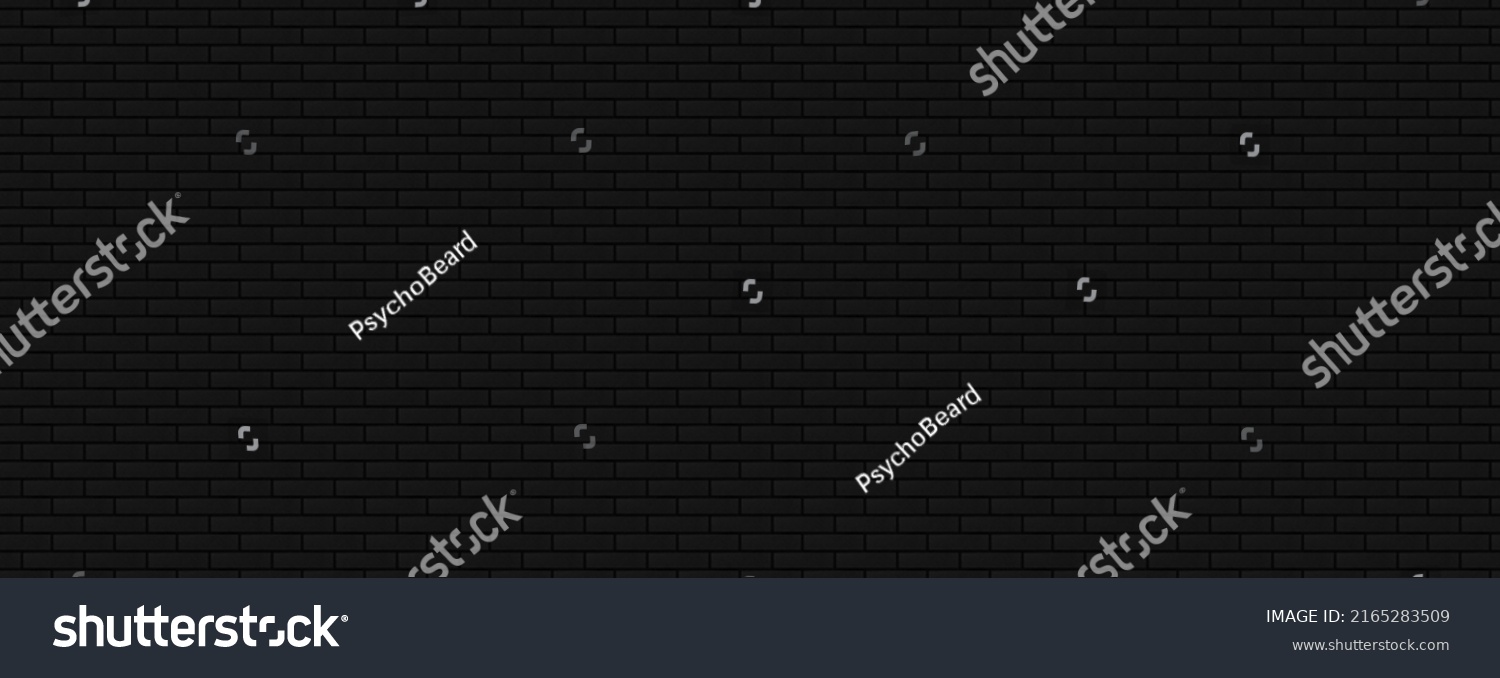 Seamless Panoramic Black Brick Wall Pattern Stock Photo 2165283509 ...