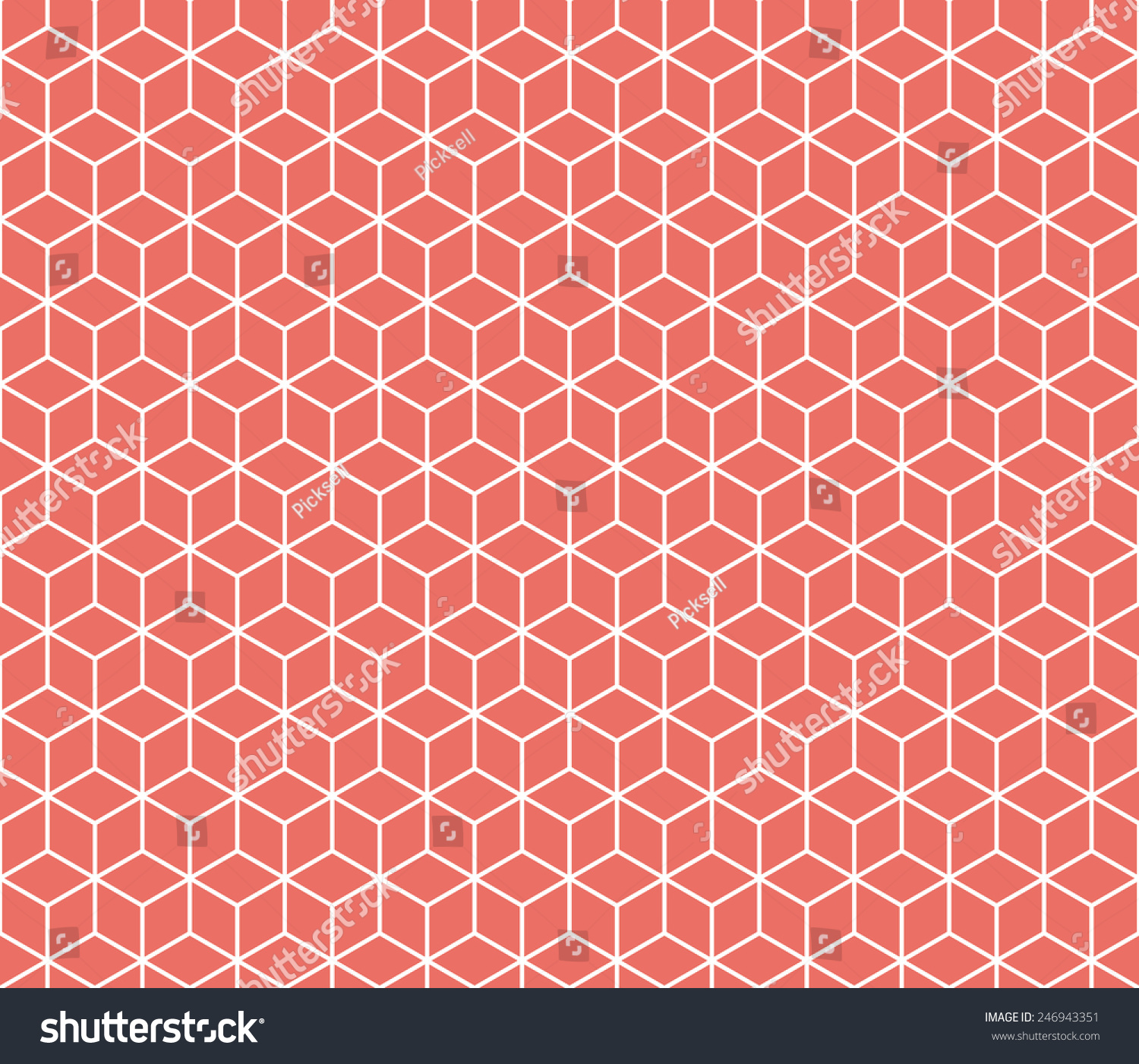 Seamless Red Isometric Cubes Pattern Stock Illustration 246943351 ...