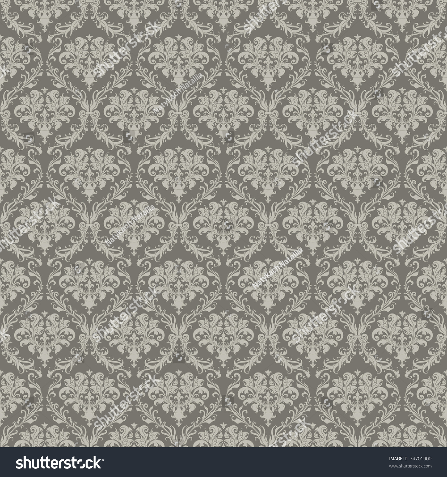 Seamless Wallpaper Pattern Bitmap Copy Stock Illustration 74701900