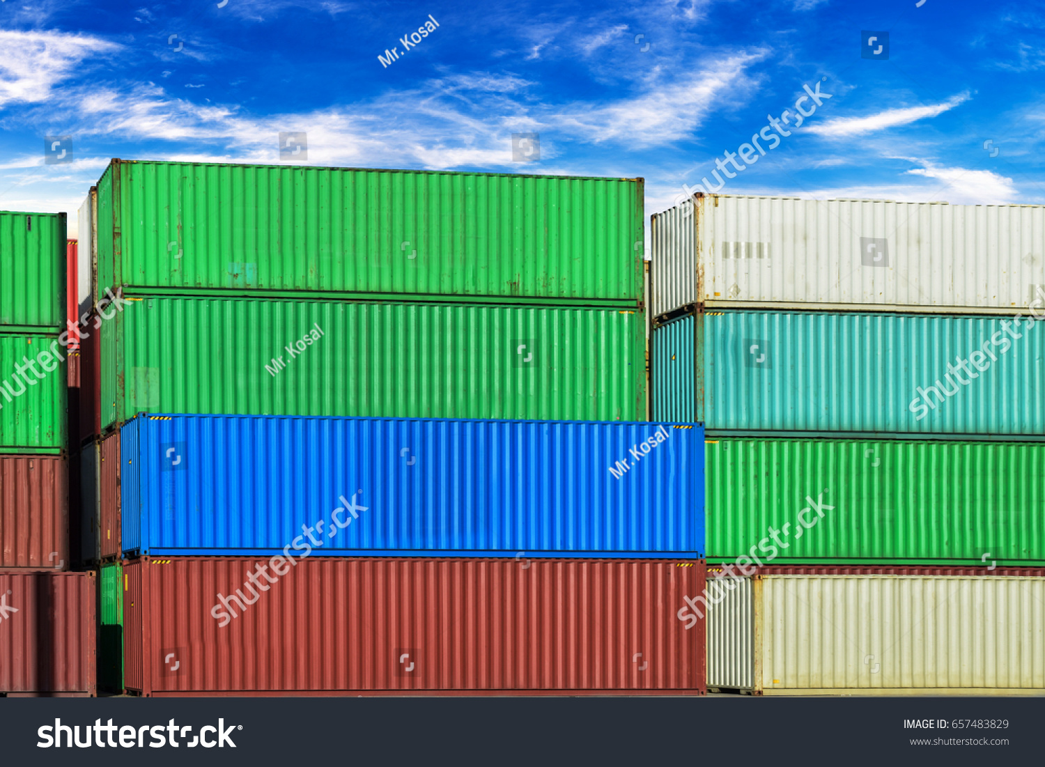 Seaport Operation Containers Stack Inside Container Stock Photo (Edit ...