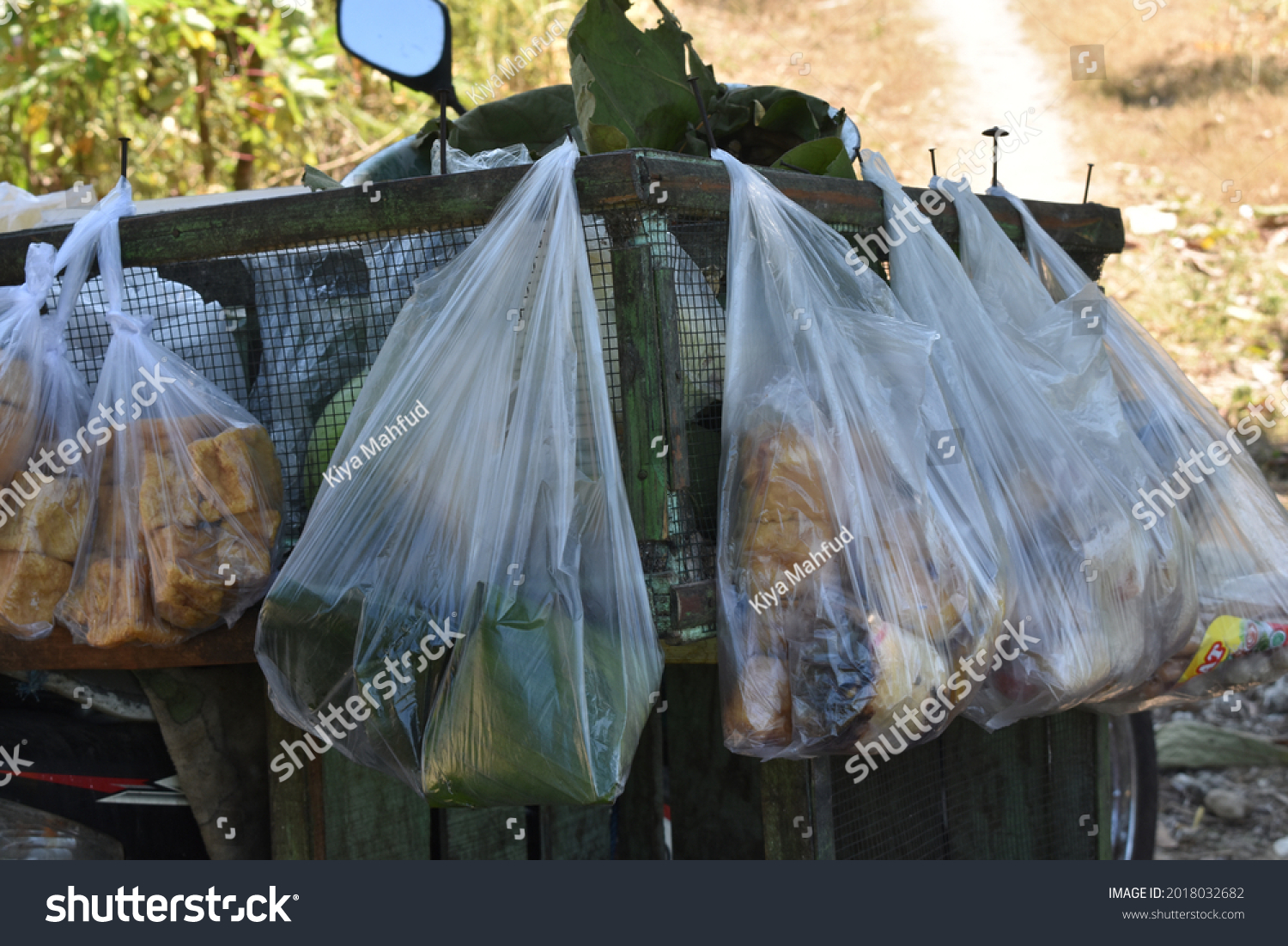 Selling Basic Food Items Using Motorbikes Stock Photo (Edit Now) 2018032682