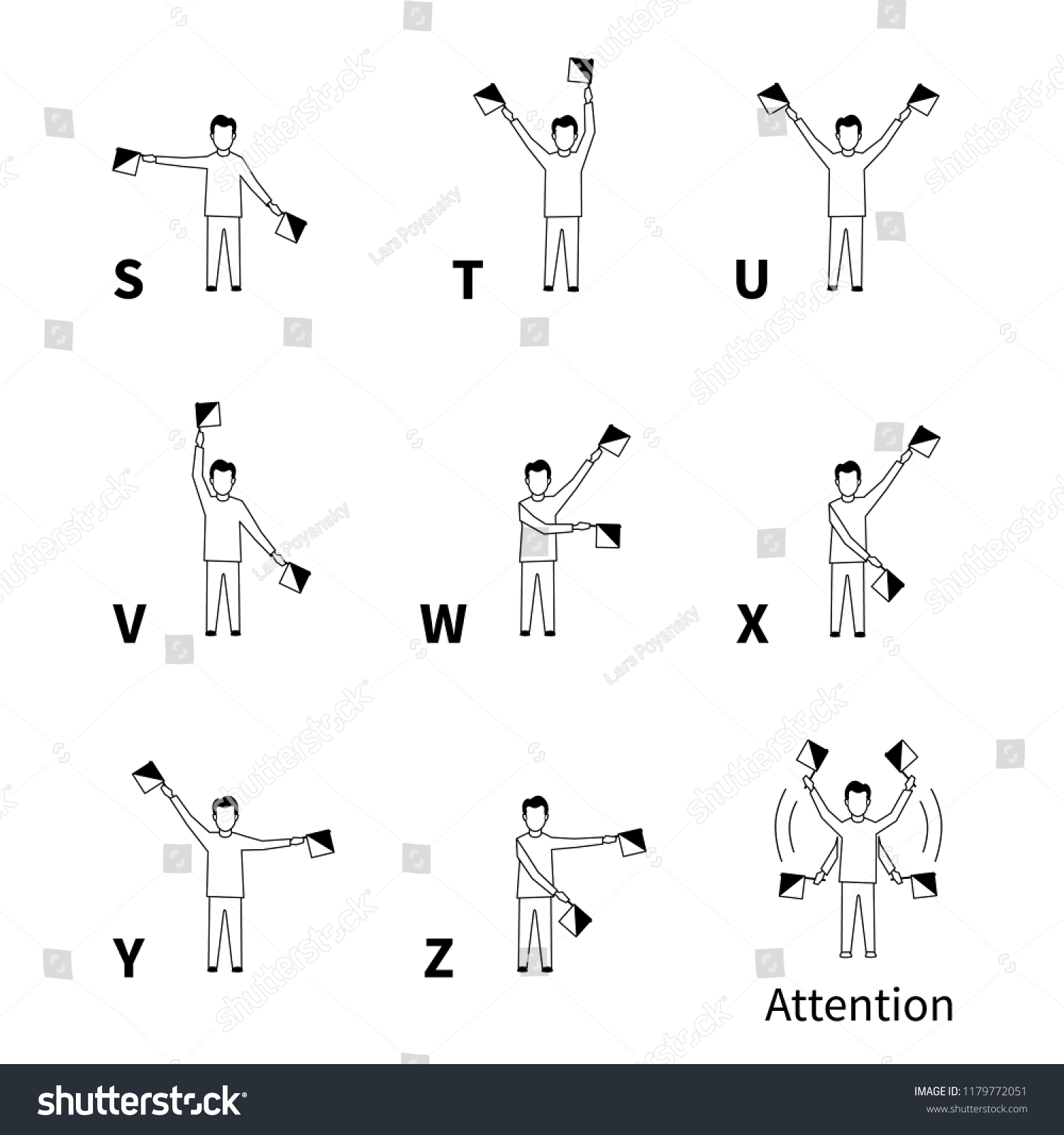 Semaphore Signals Alphabet Black Latin Letters Stock Illustration ... Semaphore Signals Alphabet Black Latin Letters Stock Illustration ...