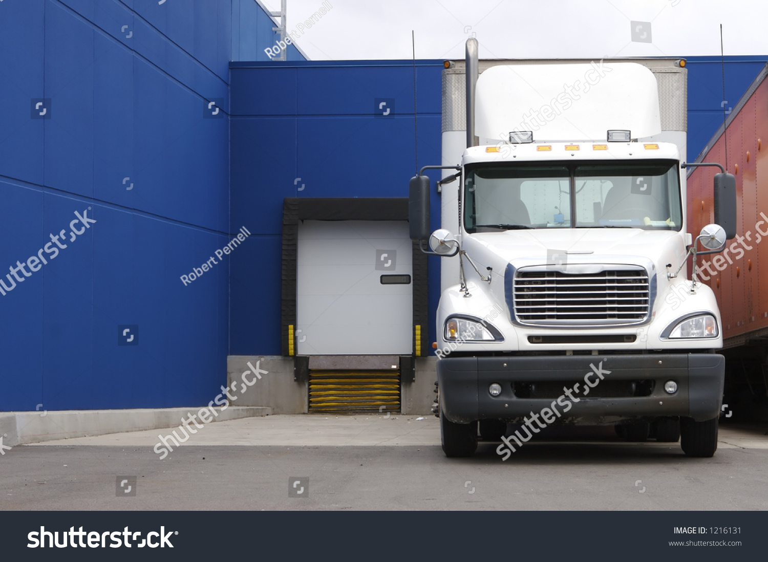 Semi At Loading Dock Stock Photo 1216131 : Shutterstock