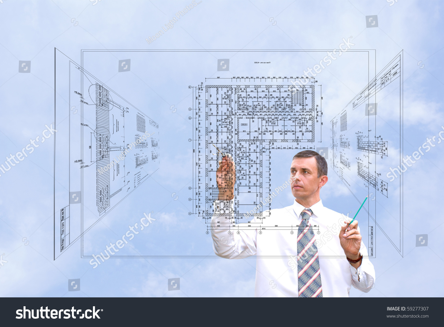 Serious Engineerdesigning Resolve Compound Architectural Problem Stock ...