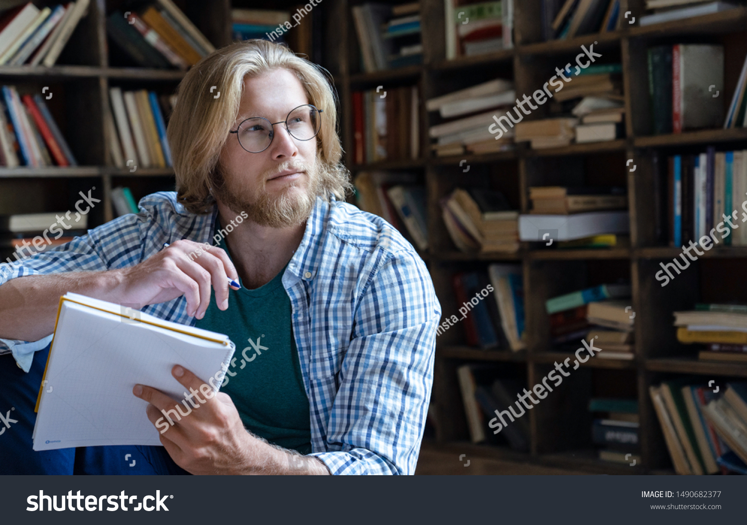 Serious Thoughtful Man Student Holding Workbook Stock Photo (Edit Now ... Serious Thoughtful Man Student Holding Workbook Stock Photo (Edit Now ...