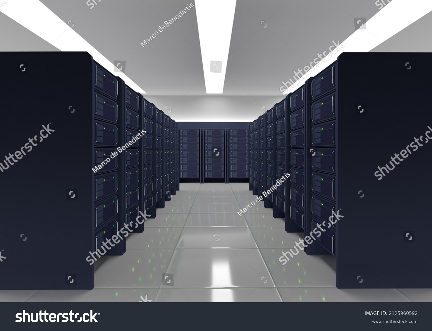 Server Room Cluster Data Center Rack Stock Illustration 2125960592