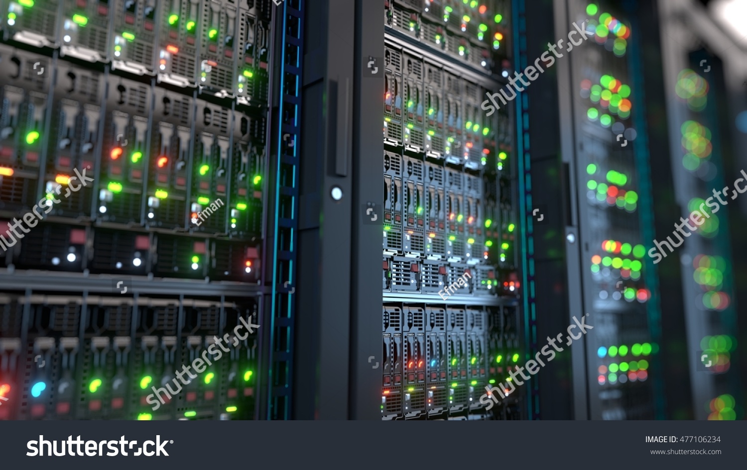 Servers Close Modern Datacenter Cloud Computing Stock Illustration ...
