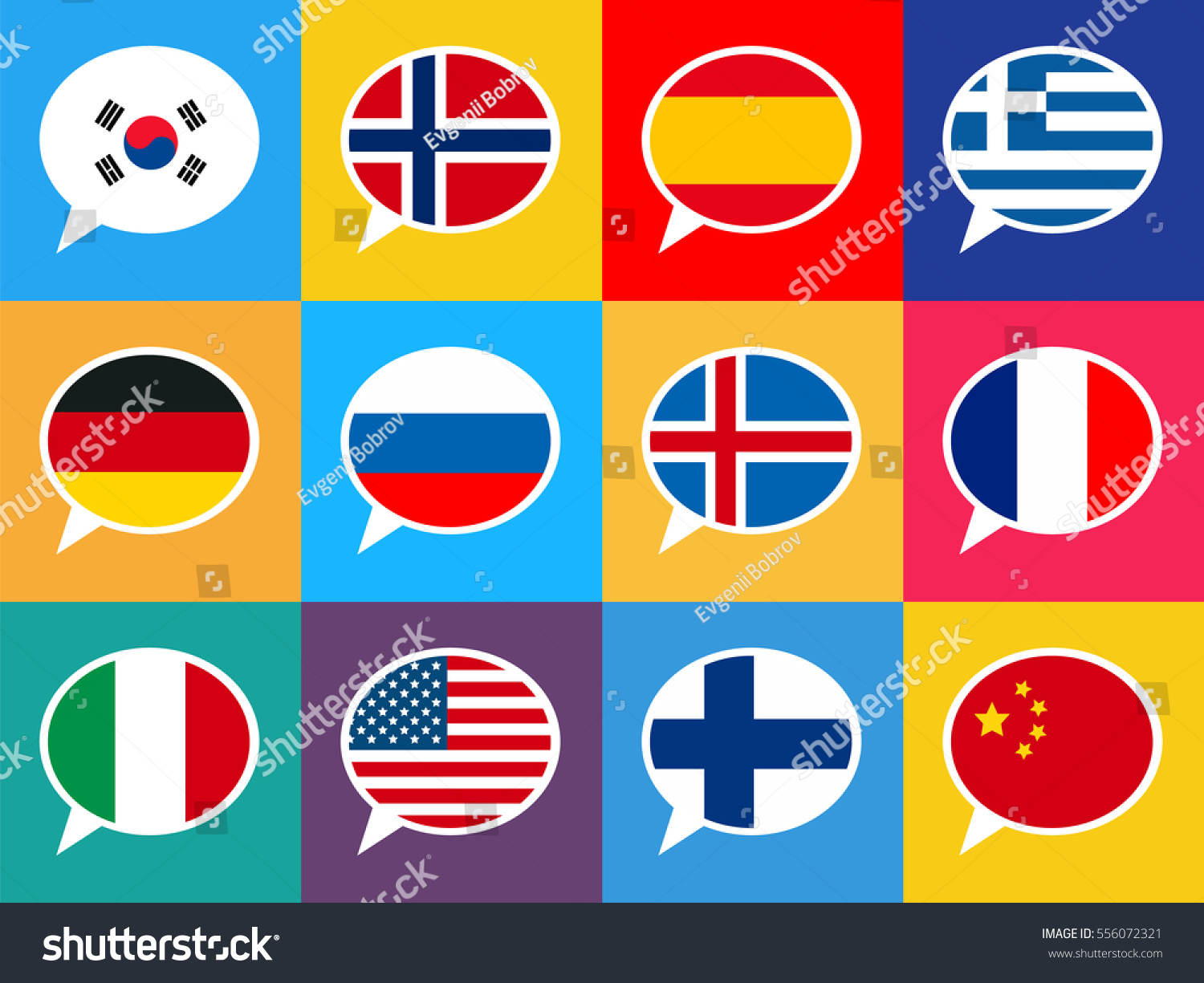 Set Colourful Speech Bubbles Different Countries Stock Illustration ... Set Colourful Speech Bubbles Different Countries Stock Illustration ...